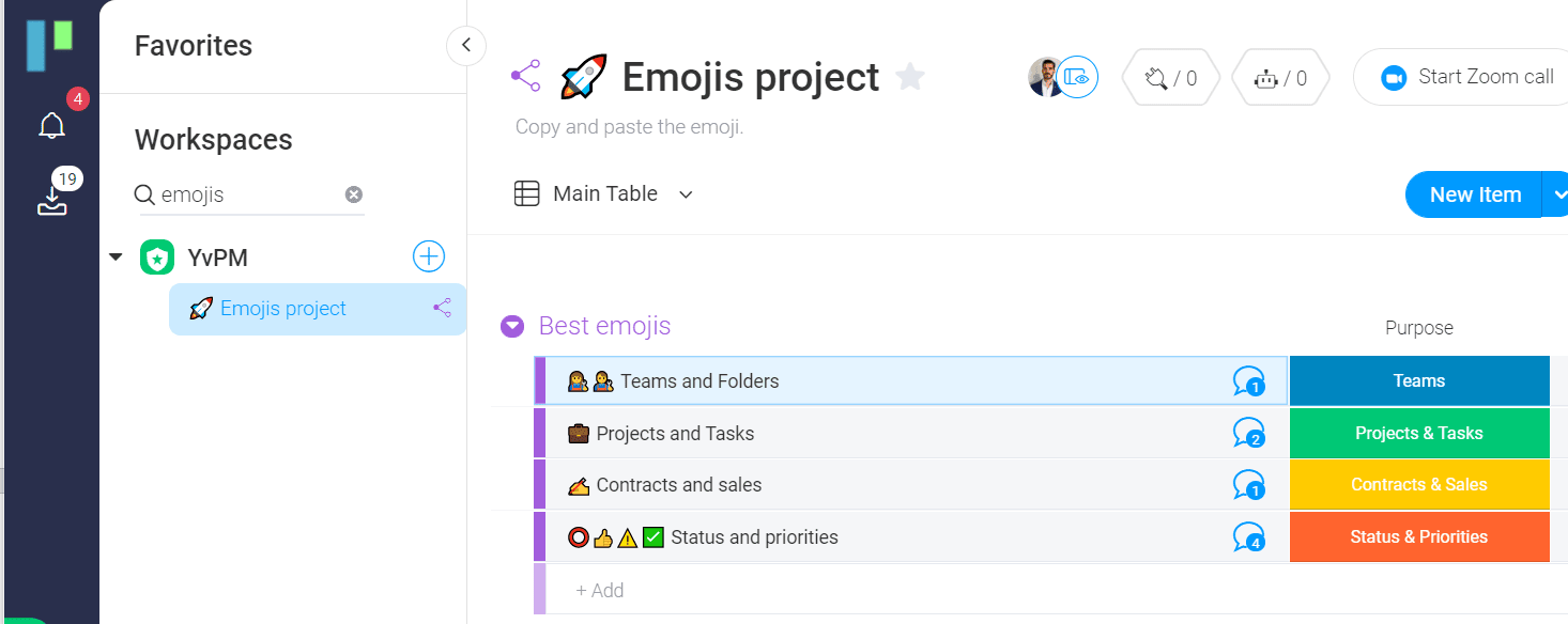 How to create and manage Emojis in monday.com